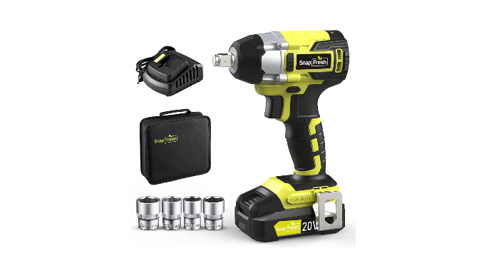 20V Brushless Cordless Impact Wrench Kit w/ 1/2” Hog Ring Anvil, 265 ft ...