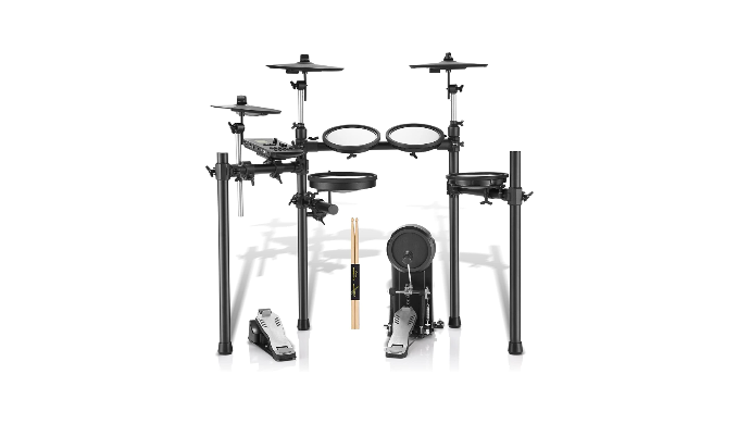 Donner DED-300 Electric Drum Set, Upgraded Mesh Pad Electronic Drums ...