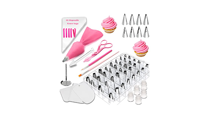 Stainless Steel Icing Piping Nozzle Tip Set with 44 Numbered Icing ...