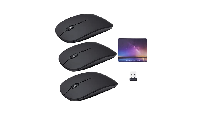 Wireless Mouse,3 Mice and 1 Mouse Pad Combo,Portable Mobile Optical ...