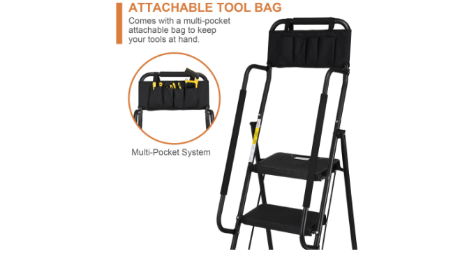 HBTOWER 4 STEP PLATFORM LADDER WITH HANDRAILS, 330 LBS HEAVY DUTY STEP ...