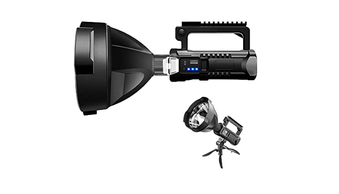 Rechargeable Spotlight Flashlight Handheld Spotlight 9000 Lumen Super ...