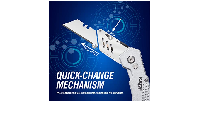 KATA Folding Pocket Utility Knife-Heavy Duty Box Cutter with Holster ...