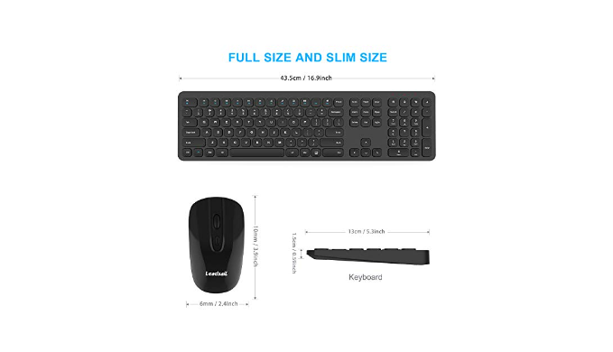 Leadsail Wireless Keyboard And Mouse Wireless Mouse And Keyboard Combo Cordless Usb Computer