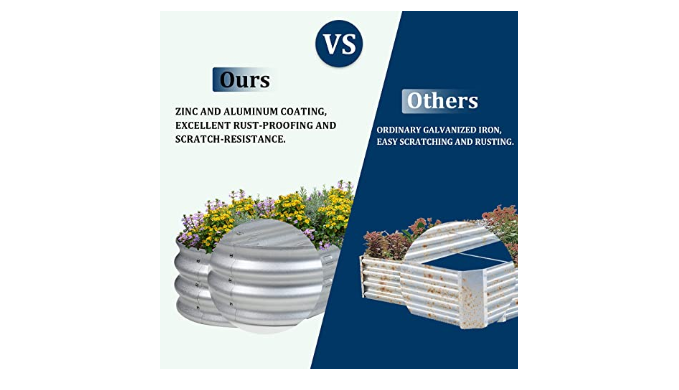 Haigopa Galvanized Raised Garden Bed, Galvanized Planters for Outdoor ...