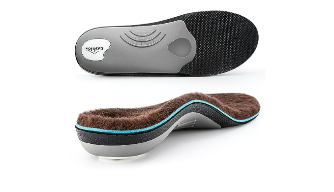 VALSOLE Winter Thermal Wool Insoles,Heavy Duty Support Pain Relief ...