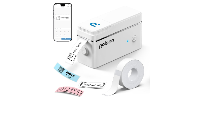POLONO P31S Label Maker Machine with Tape, Portable Thermal Printer ...
