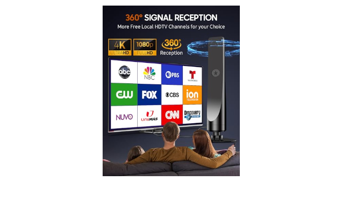 600+ Miles Range TV Antenna,Digital TV Antenna Indoor with Amplifier ...