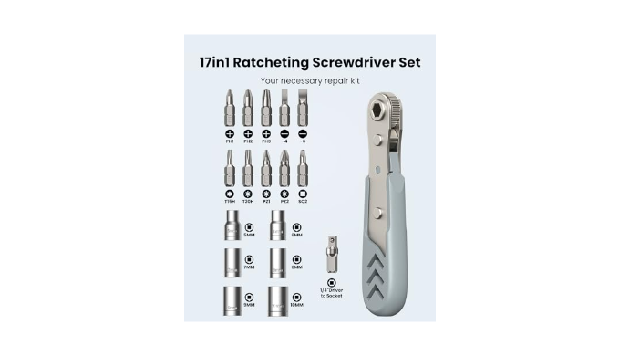 AXTH 17in1 Professional Ratcheting Screwdriver Set, [Bearing Steel] 36 ...