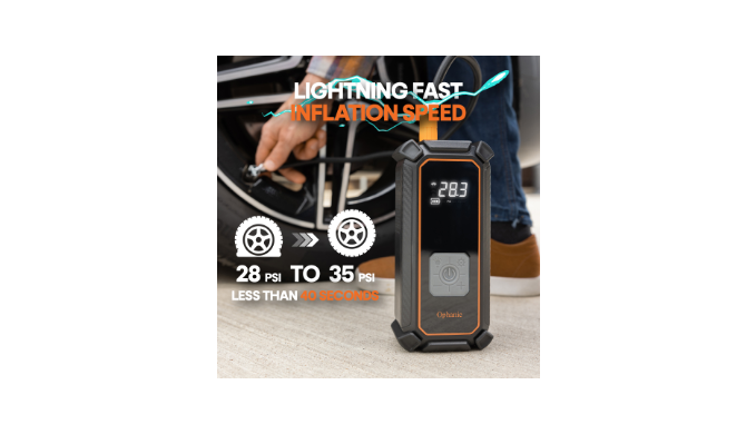 Ophanie Cordless Portable Tire Inflator - 160 Psi Digital Pressure ...