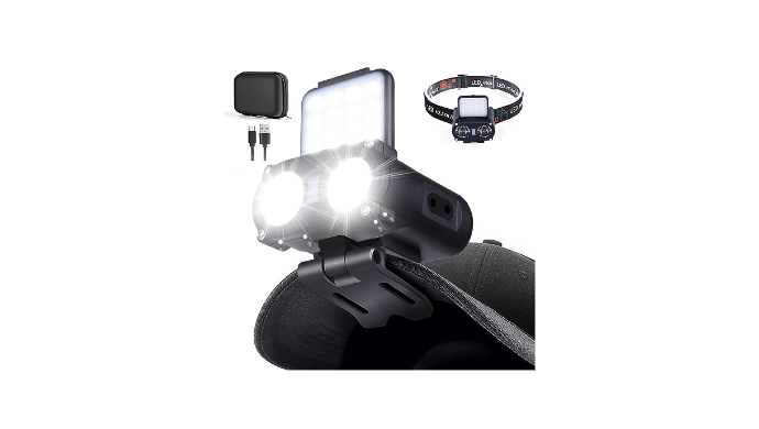Msnaile LED Lightweight Headlamp, 800 Lumens Hard Hat Light ...